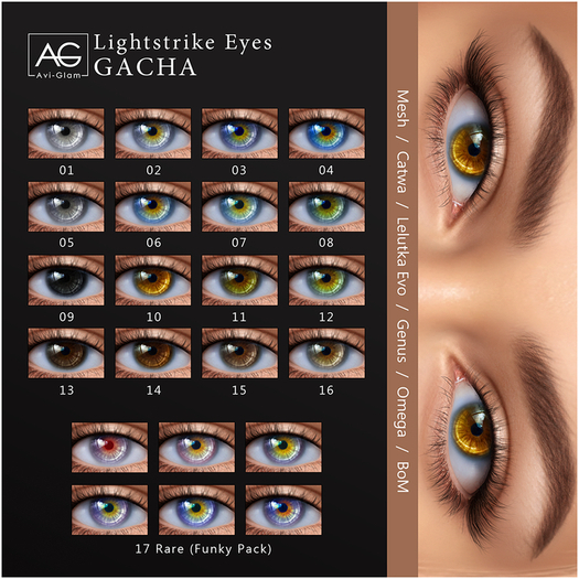 Second Life Marketplace - AG. Lightstrike Eyes Gacha - Genus - 11