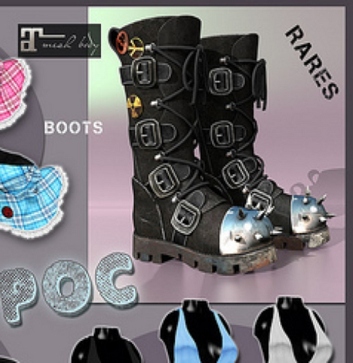 Second Life Marketplace - [The Forge] J-Poc Boots, Black Box RARE