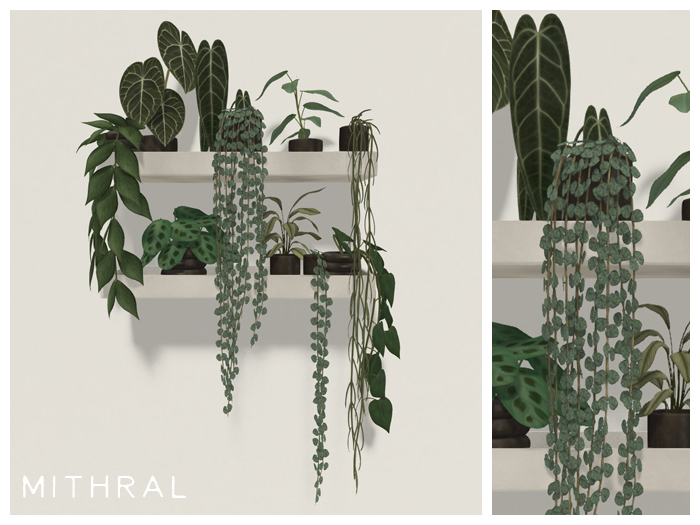 Second Life Marketplace - Mithral * Plant Shelf Duo (White)
