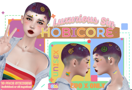 Second Life Marketplace - Luxurious Sin - 18 Hobicore Face Stickers ...