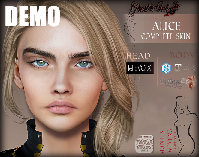 Second Life Marketplace - ALICE SKIN DEMO ( Ghost Ink )