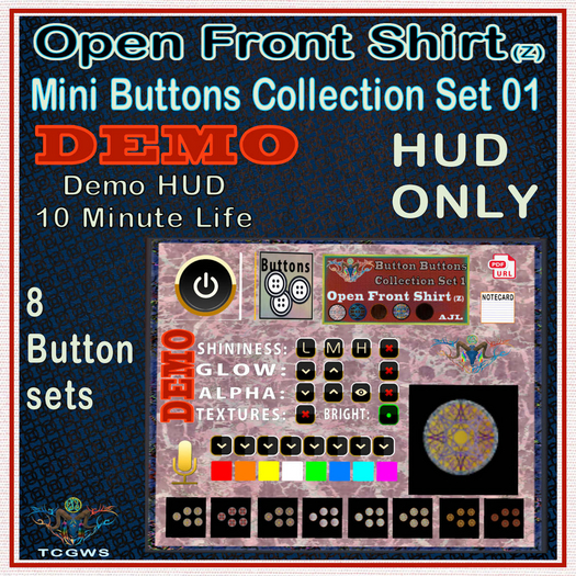 Second Life Marketplace - DHUD Open Front Shirt (Z) Button Mini ...