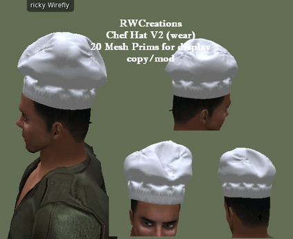 Second Life Marketplace - Chef Hat V2 (wear) (boxed)