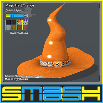 Second Life Marketplace - SMASH - Magic Hat (Orange)