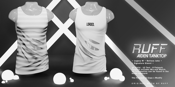 Second Life Marketplace - RUFF - Aidan Tanktop [DEMO]