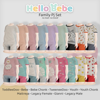 Second Life Marketplace - Hello Bebe - Strawberry Set PJ {ToddleeDoo ...