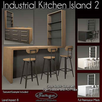 Second Life Marketplace - Industrial Kitchen Island 2 - 100% Original ...