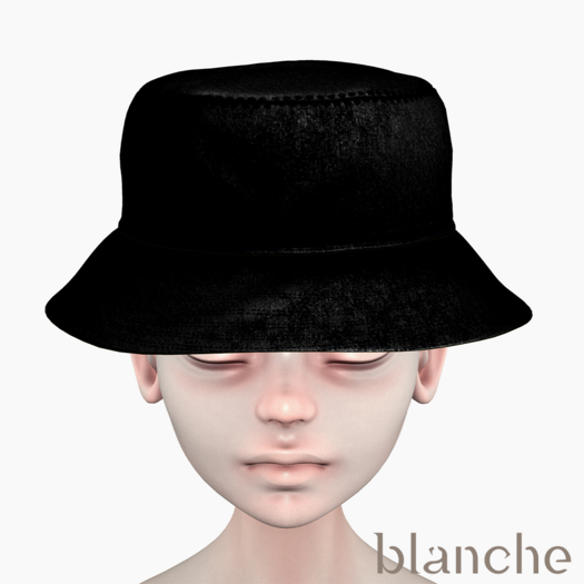 Second Life Marketplace - blanche Bucket Hat Black Pack