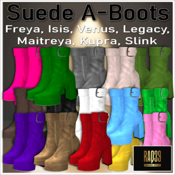 Second Life Marketplace - [R39] Suede A-Boots-BROWN