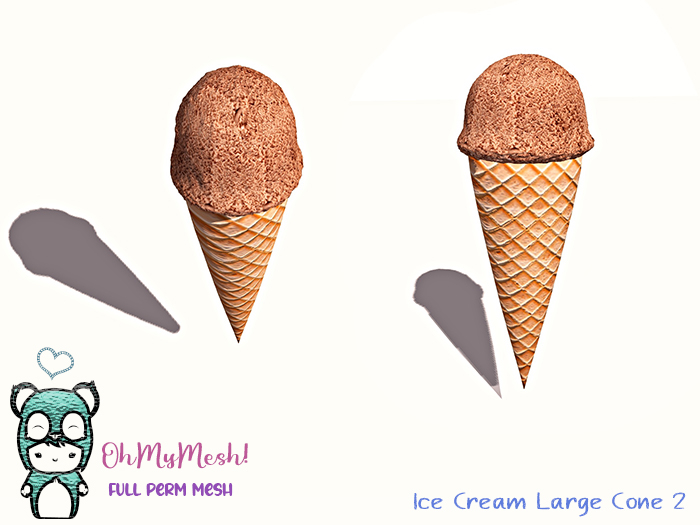 Second Life Marketplace - OhMyMesh! Ice Cream Large Cone 2 - Full Perm Mesh