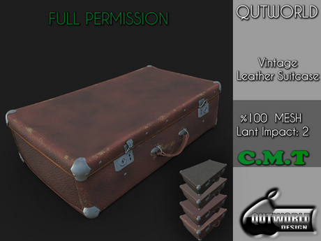 Second Life Marketplace - .::QUTWORLD Vintage Leather Suitcase::.FP