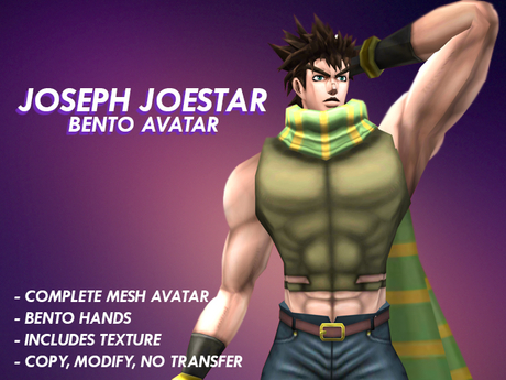 Second Life Marketplace - .:CQ:. Joseph Joestar Bento Avatar