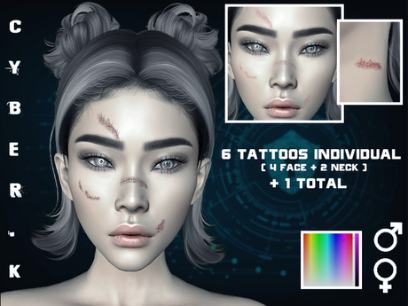 Second Life Marketplace - Cyber-K - BOM - Scar head (man & woman)