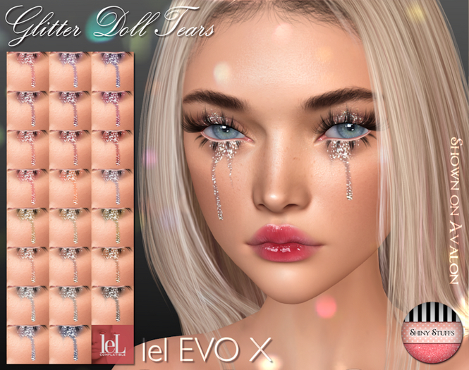 Second Life Marketplace - ~Shiny Stuffs~ Lelutka EvoX Glitter Doll Tears