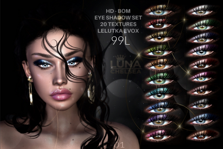 Second Life Marketplace - LC Eyeshadow Glampack- HD BOM, For Lelutka ...