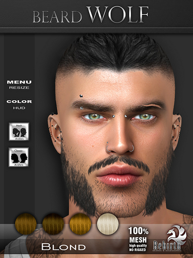 Second Life Marketplace - [//REBIRTH/]-BEARD_Wolf-Blond