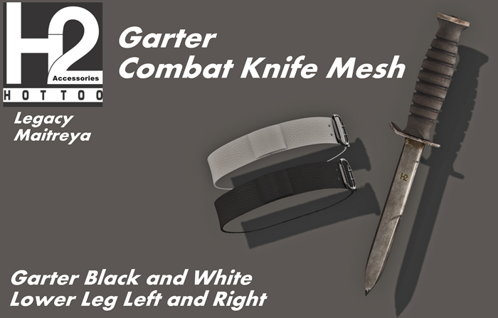 Second Life Marketplace - H2 - Garter Black/White + Combat Knife Mesh ...