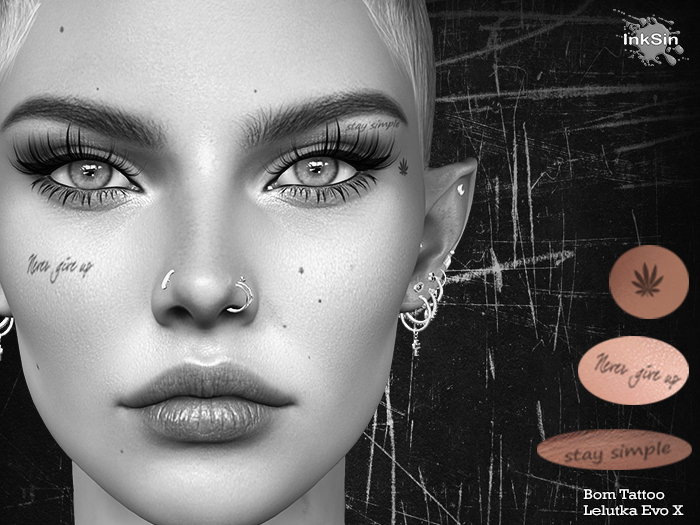 Second Life Marketplace - InkSin NGU - Stay simple - Kush BOM Face Tattoo