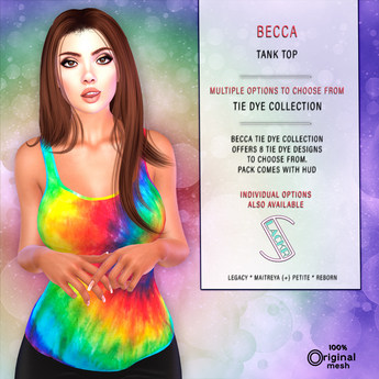 Second Life Marketplace - Becca Tie Dye Tank Top { Galactic } Clothing ...