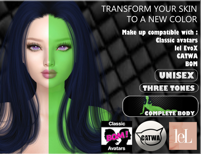 Second Life Marketplace - -Infinity- Paint Body Skin Magic Green Unisex ...