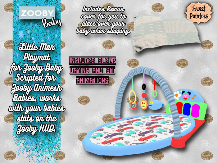 Second Life Marketplace - Little Man Nursery Set - Playmat for Zooby Baby
