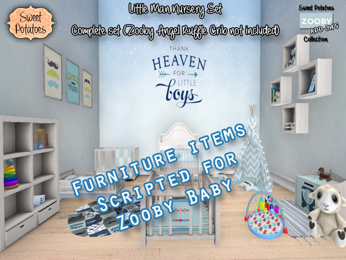 Second Life Marketplace - Little Man Nursery Set - Complete Set for ...
