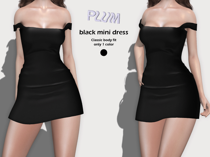 Second Life Marketplace - *~ PLUM . black mini dress (Meshbody Classic ...