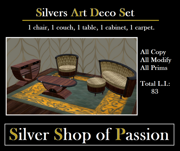 Second Life Marketplace - Silvers Art Deco Set