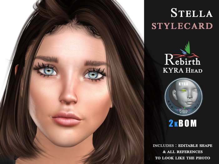 Second Life Marketplace - Stella Shape + Style card - REBIRTH Kyra head