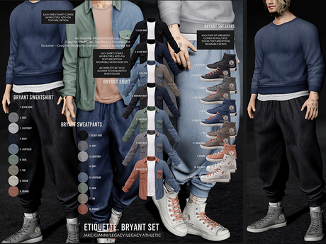 Second Life Marketplace - .etiquette. Bryant Sneakers Black RARE