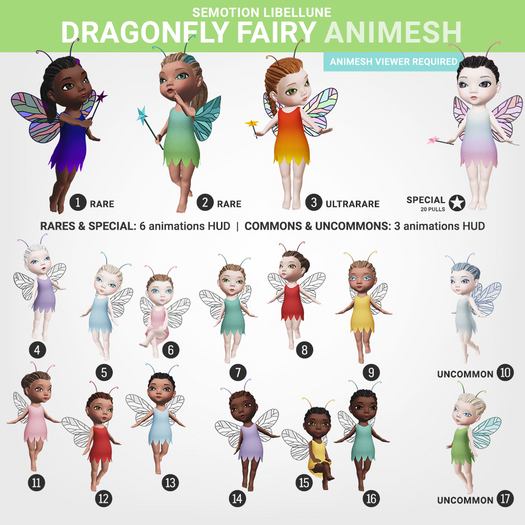 Second Life Marketplace - SEmotion Libellune Dragonfly Fairy Animesh ...