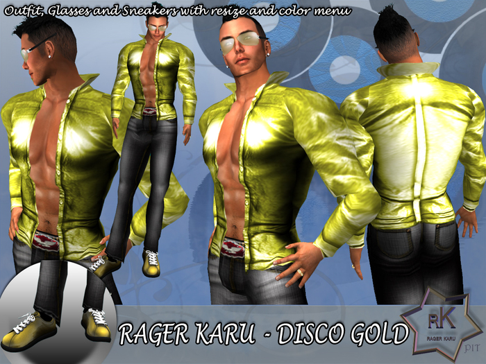 Second Life Marketplace - # Rager Karu - Disco Gold Outfit