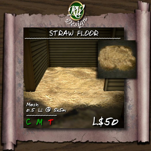 Second Life Marketplace - *** Straw Floor - Low LI Mesh - landscape ...