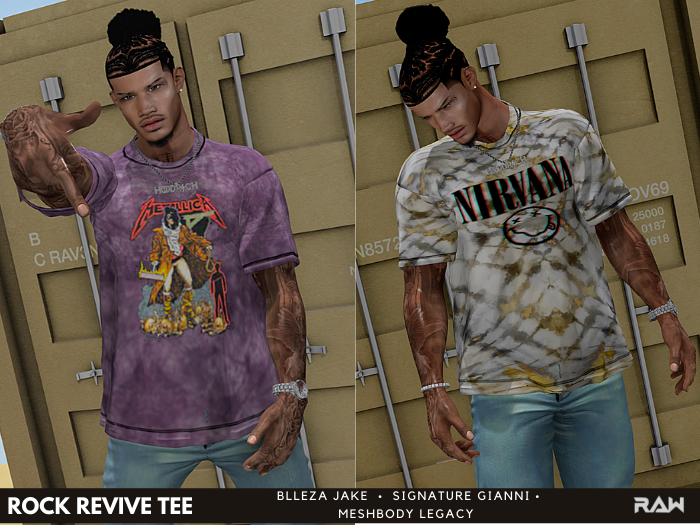 Second Life Marketplace - RAW - Rock Revive Tee FATPACK