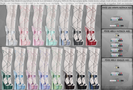Second Life Marketplace - Caboodle - Pixie Heels & Leg Wraps - Holo