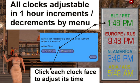 Second Life Marketplace - world clock HUD - LCD clock hud - world time