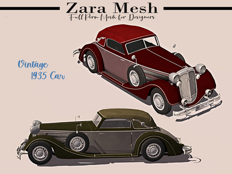 Second Life Marketplace - ZM - Vintage - 1935 Car Decoration UPDATED ...