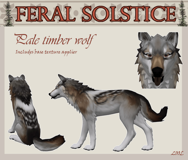 Second Life Marketplace - [ULTRAFREEZE] TWI Wolf - Pale Timber Wolf