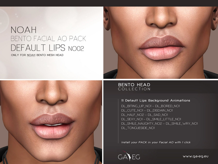 Second Life Marketplace - [GA.EG] Noah Bento Facial AO Pack - NO02 ...