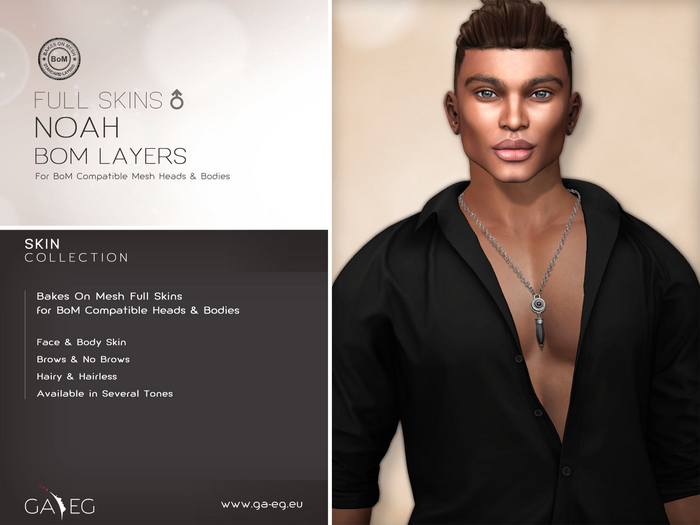 Second Life Marketplace - [GA.EG] Full Skins - Noah - B4 - BOM [SL]