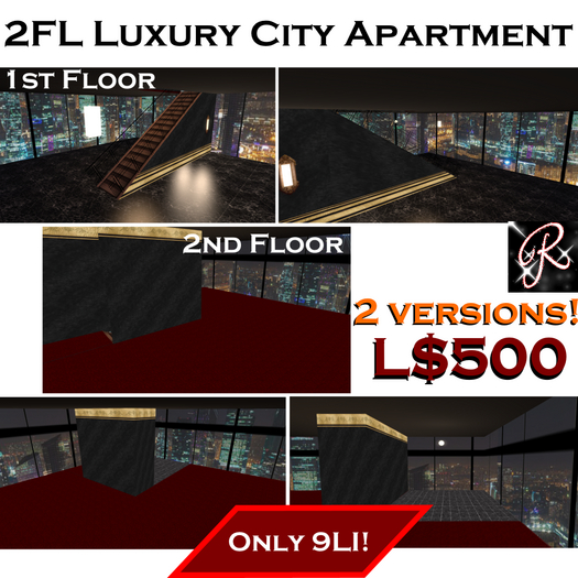 Second Life Marketplace - 2FL Luxury City Apartment Skybox [boxed]