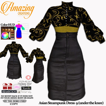 Second Life Marketplace - AmAzInG CrEaTiOnS Asian Steampunk Dress 9 ...