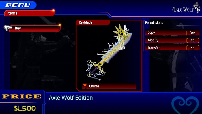Second Life Marketplace - Ultima Keyblade - Axle Wolf Edition