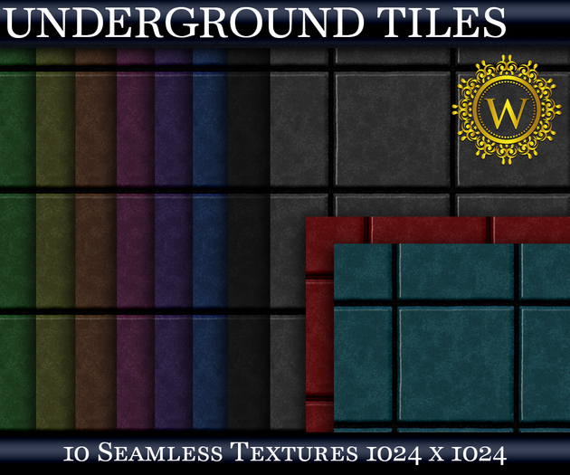 Second Life Marketplace - Underground Tiles 10 Seamless Build Textures ...
