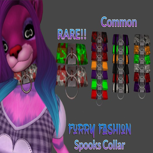 Second Life Marketplace - ~FF~ Spooky Collars - S Stripes Blackgreen COMMON