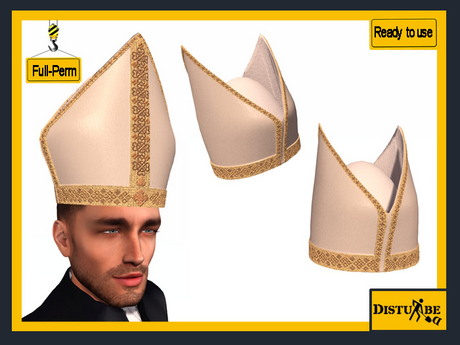 Second Life Marketplace - ::DisturbeD:: Holy Pope Hat - FULL PERM MESH