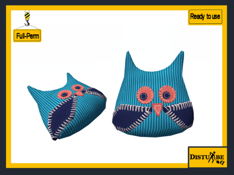 Second Life Marketplace - ::DisturbeD:: Owl Pillow - FULL PERM MESH