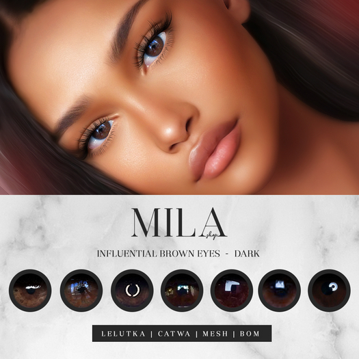 Second Life Marketplace - .MILA. Influential Brown Eyes DARK [LeLutka ...