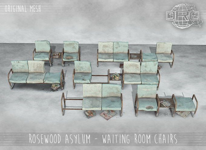 Second Life Marketplace - -DRD- RW Asylum - Waiting Room Chairs