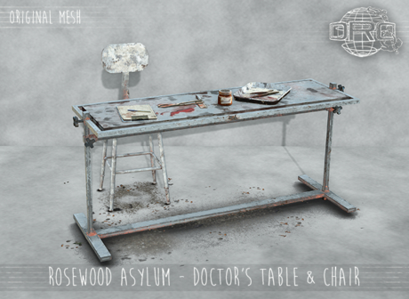 Second Life Marketplace - -DRD- RW Asylum - Doctor's Table & Chair